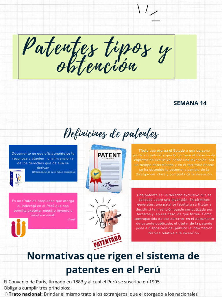 Tipos de Patentes en Perú y Obtención | PDF | Patentar