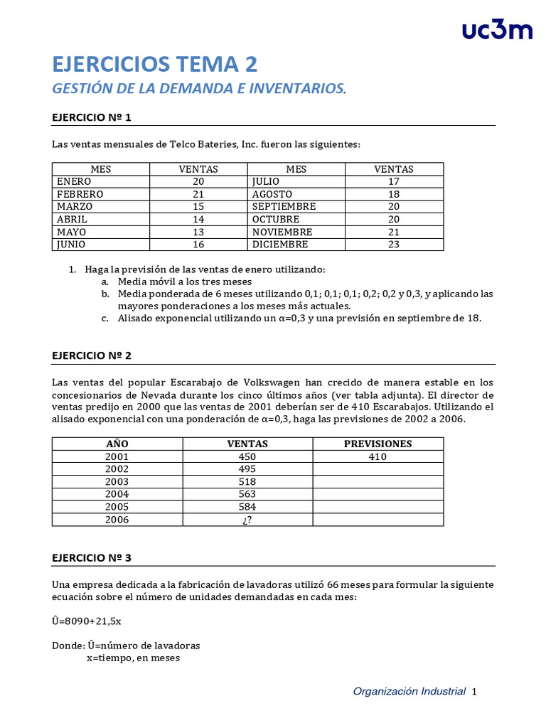 Tema 2 - Enunciados Ejercicios - 22!23!1s | PDF