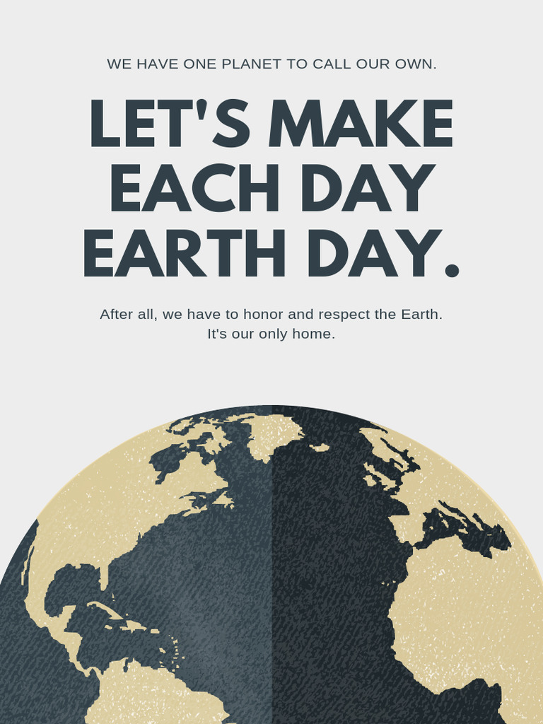 White and Blue Planet Earth Day Poster | PDF