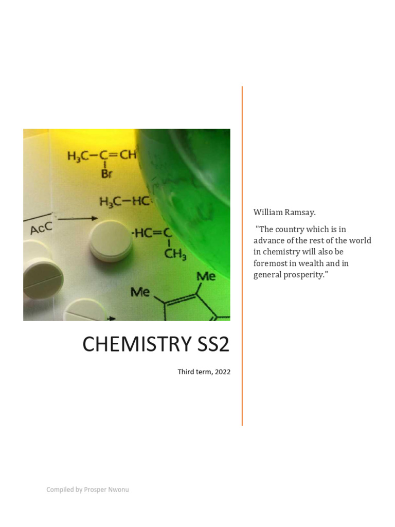 SS2 3RD Term Chemistry Note | PDF | Electrochemistry | Redox