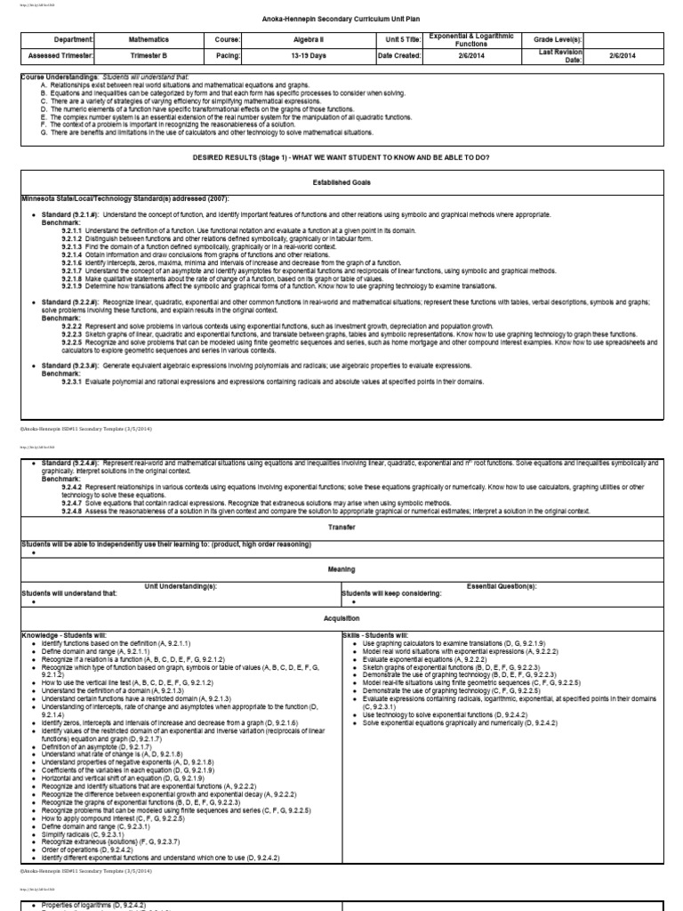 Math Hs Algebra Ii Unit 05 Exponential And Logarithmic Functions