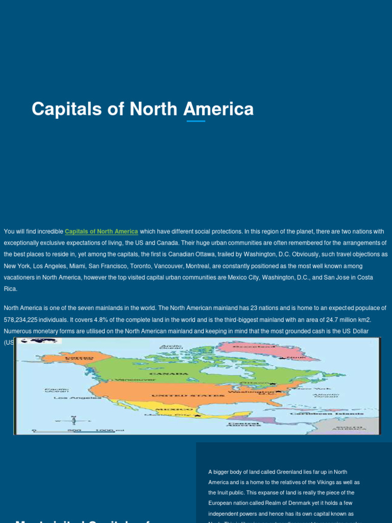 Capitals of North America | PDF | North America | Mexico