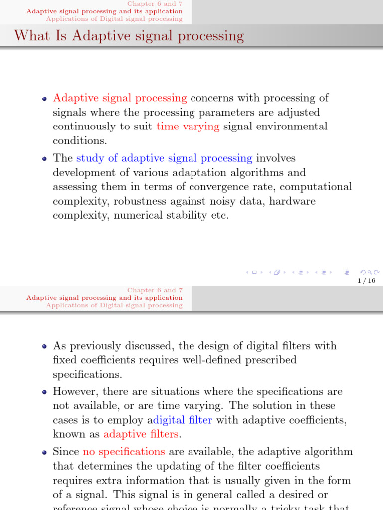 What Is Adaptive Signal Processing | PDF | Applied Mathematics | Computer Engineering