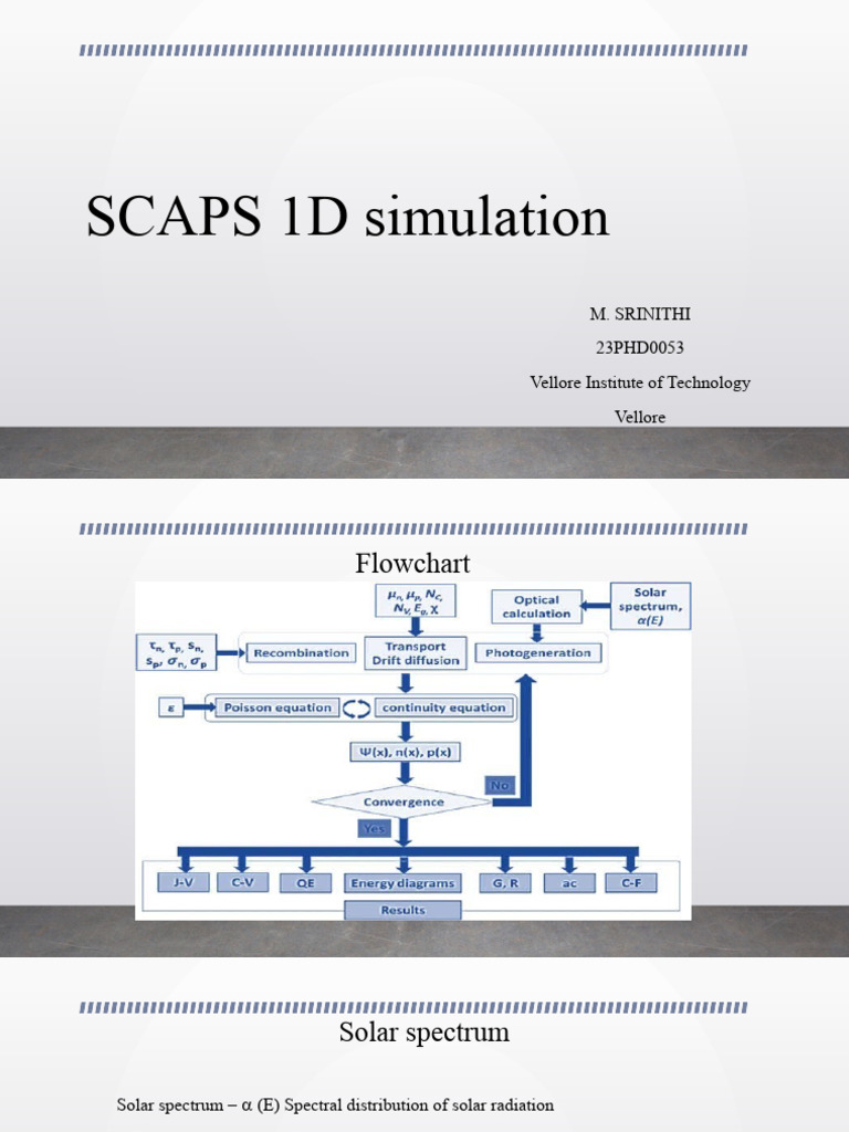 SCAPS 1D Simulation Overview | PDF | Diffusion | Physical Sciences