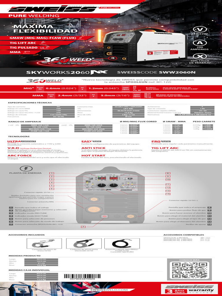 Ficha Técnica Comercial_SWW2060N_sweiss (2) | PDF | Soldadura ...