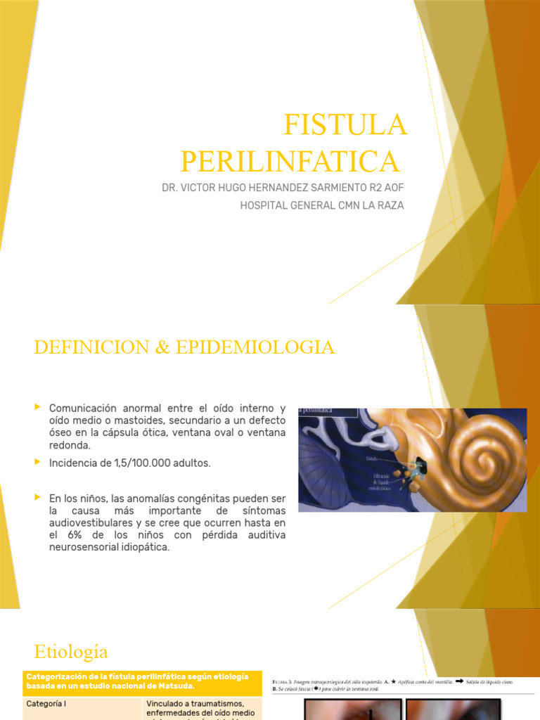 Fístula Perilinfática: Diagnóstico y Tratamiento | PDF | Oído | Lesión ...