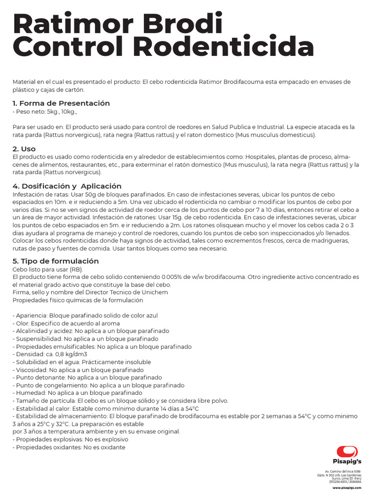 RATIMOR BRODI CONTROLb | PDF | Sólido | Solubilidad