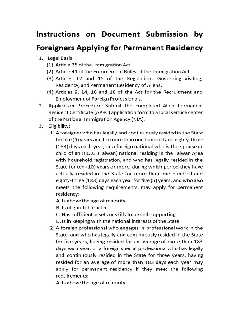 Instructions On Document Submission by Foreigners Applying For ...