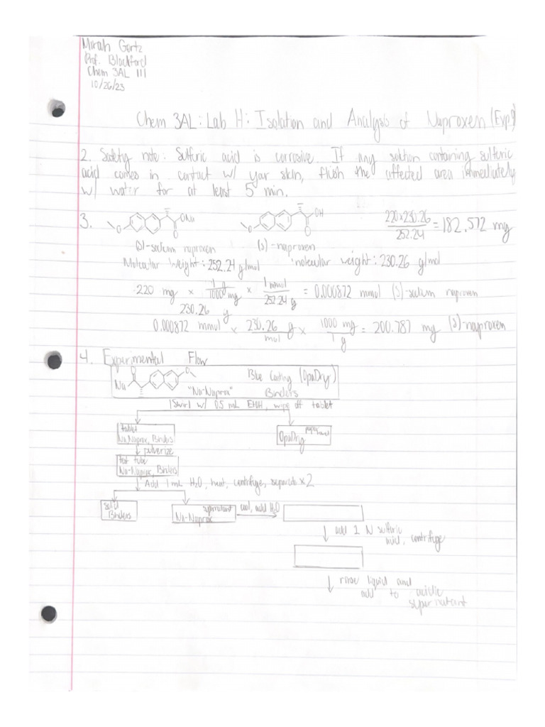 Lab H Notebook Pages | PDF