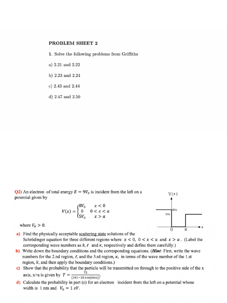 Problem Sheet 2 | PDF