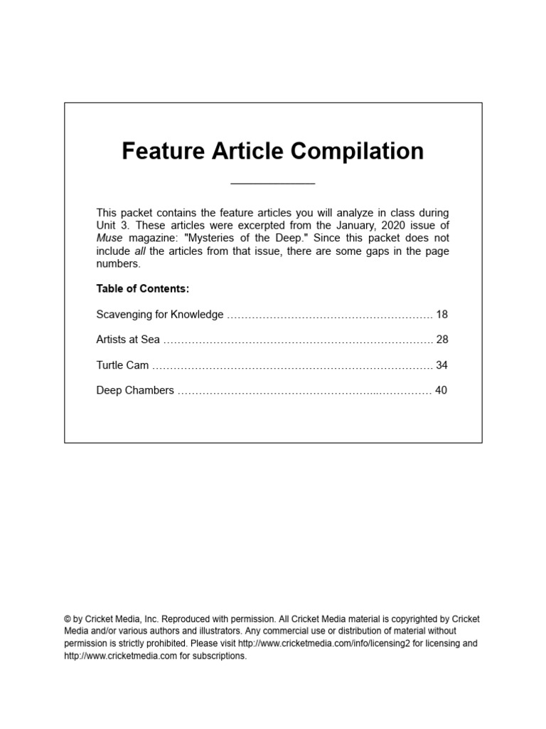 Feature Article Compilation | PDF | Turtle | Seabed