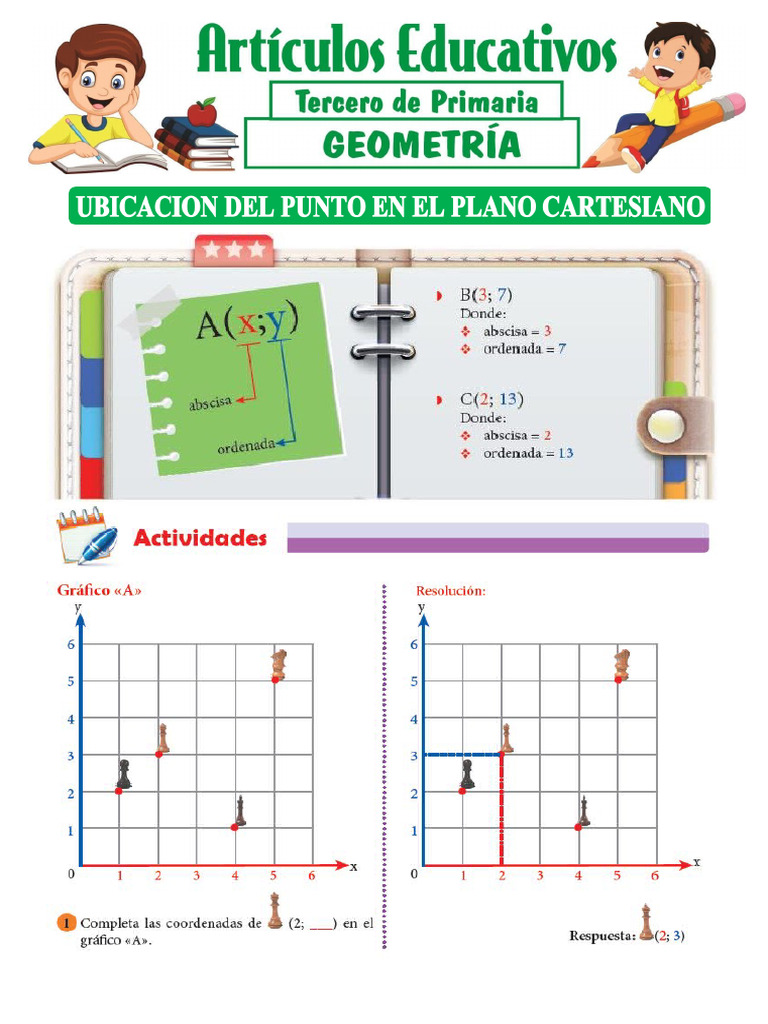 Ubicacion Del Punto en El Plano Cartesiano para Tercero de Primaria | PDF