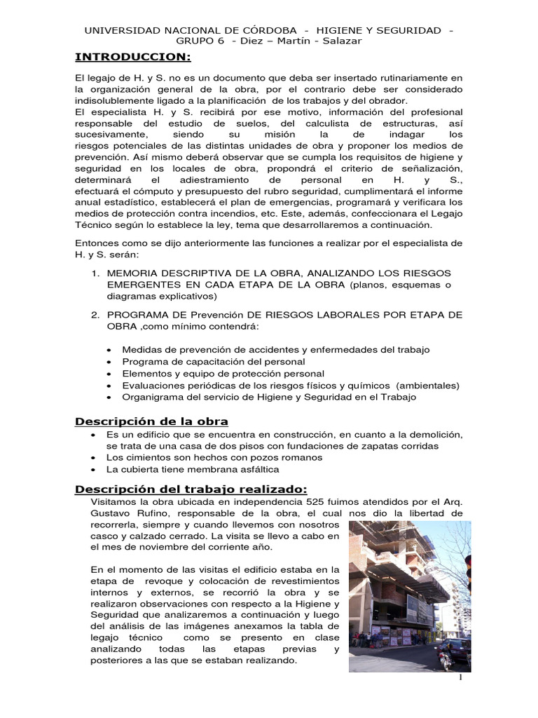 LEGAJO TECNICO HIGIENE -grupo | PDF | Valores | Seguridad y salud ocupacional
