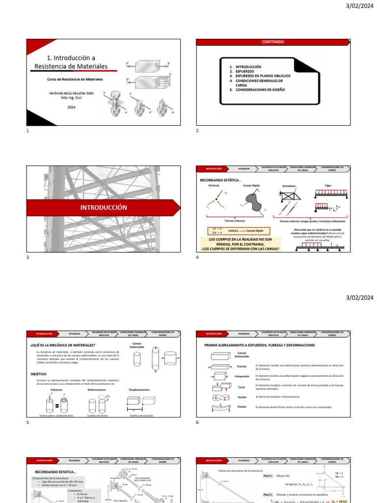 1. Introducción a Resistencia de Materiales | PDF | Resistencia de materiales | Viga (Estructura)