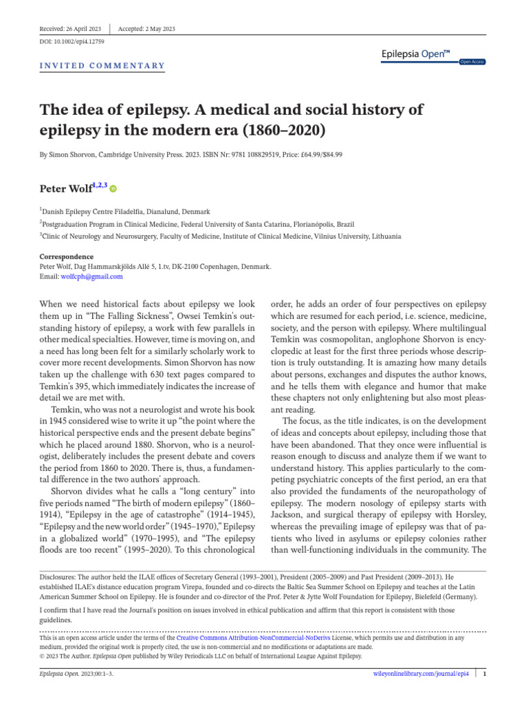 Review-Epilepsia-Open (3) | PDF | Epilepsy | Medicine
