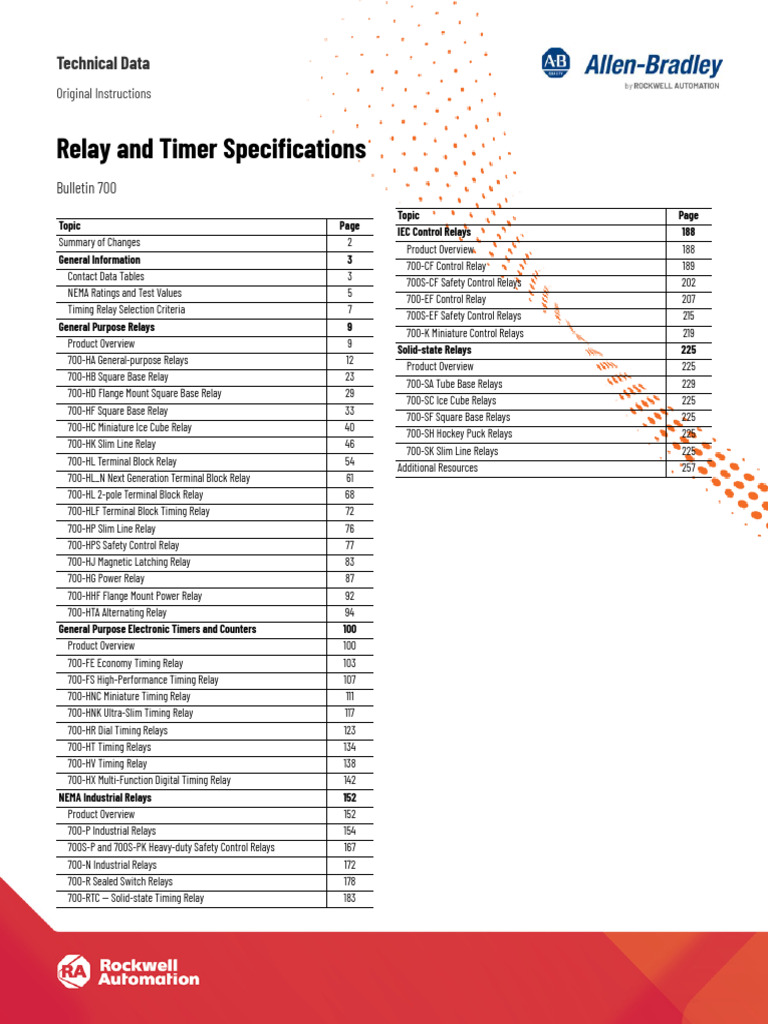 Relay and Timer Specifications: Technical Data | PDF | Mains ...