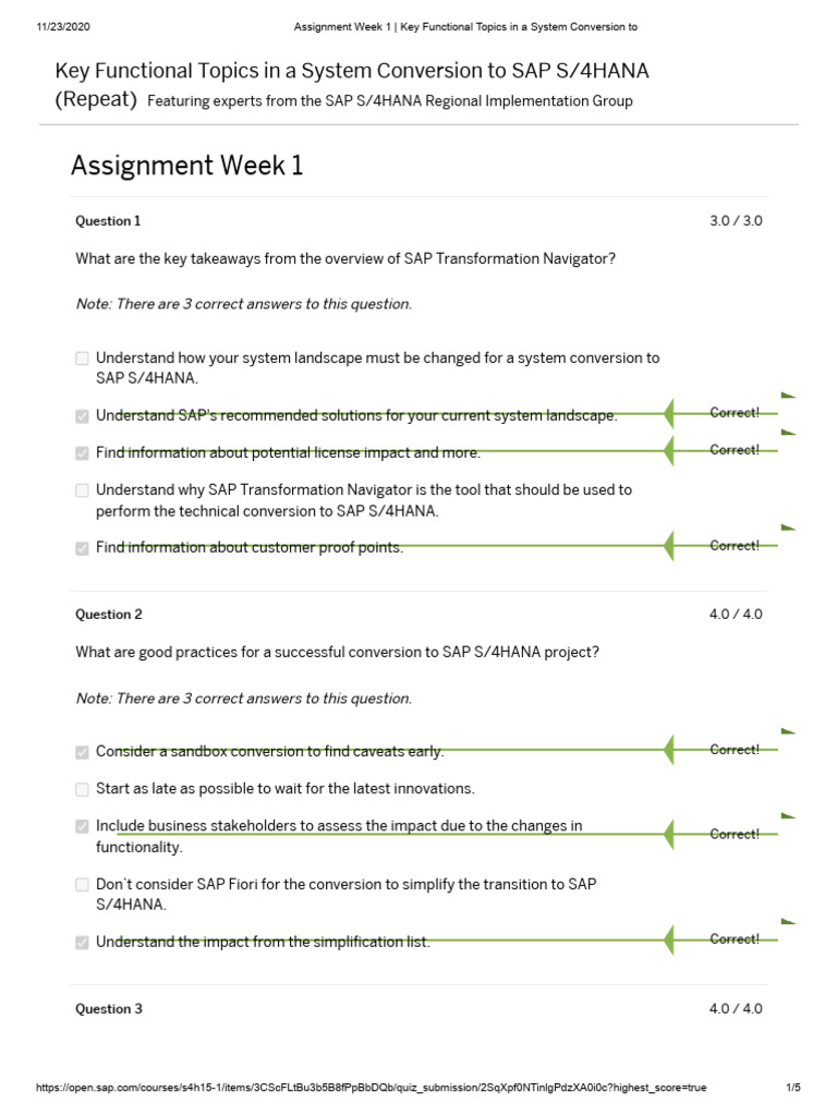 Assignment Week 1 - Key Functional Topics in A System Conversion To | PDF | Computing ...