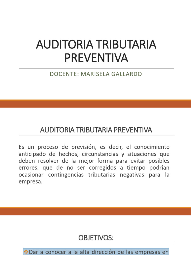 Auditoría Tributaria Preventiva: Claves y Ventajas | PDF | Auditoría | Contabilidad