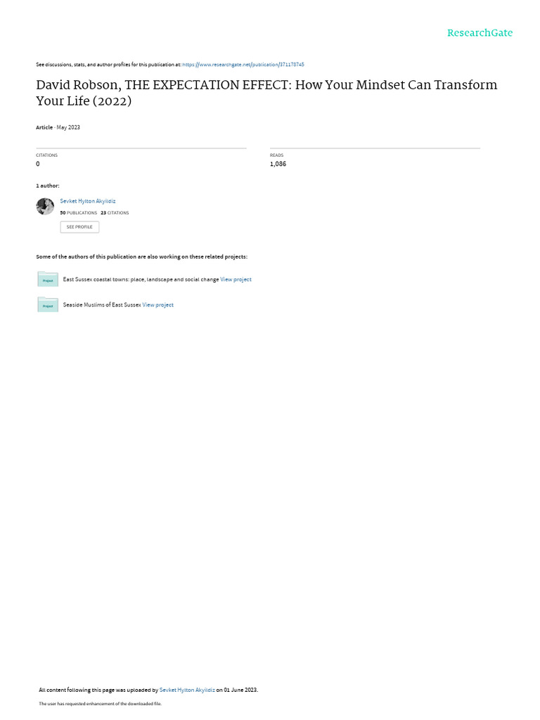 Expectation Effect | PDF | Self Control | Self-Management