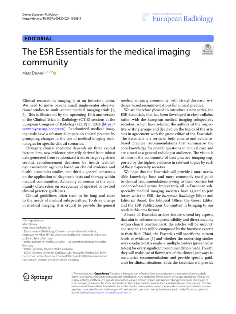Essentials For The Medical Imaging | PDF | Medical Imaging | Radiology