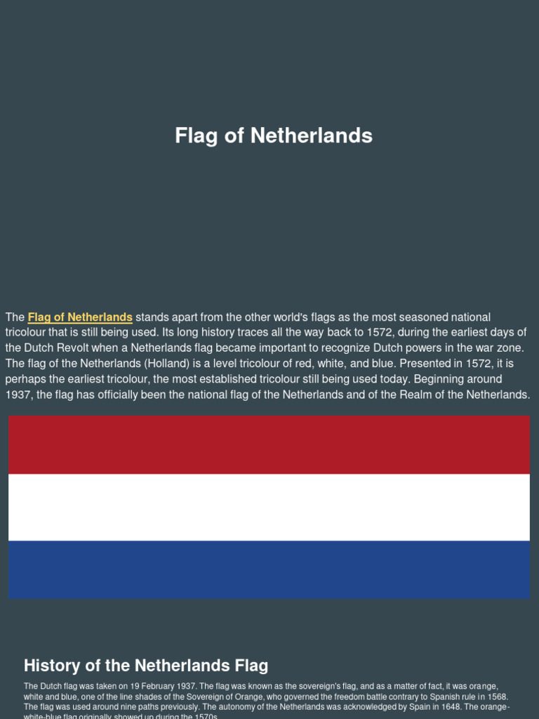 Flag of Netherlands | PDF | Netherlands | National Symbols