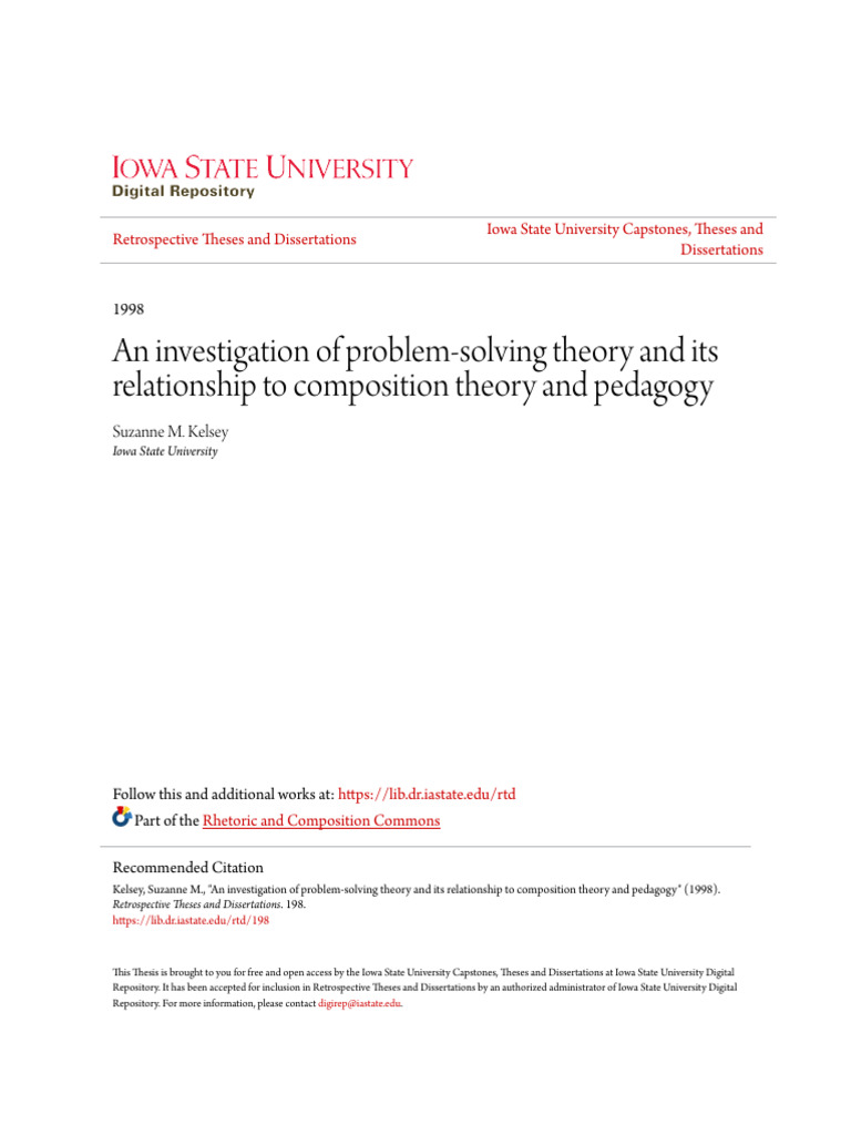 An Investigation of Problem-Solving Theory and Its Relationship | PDF ...
