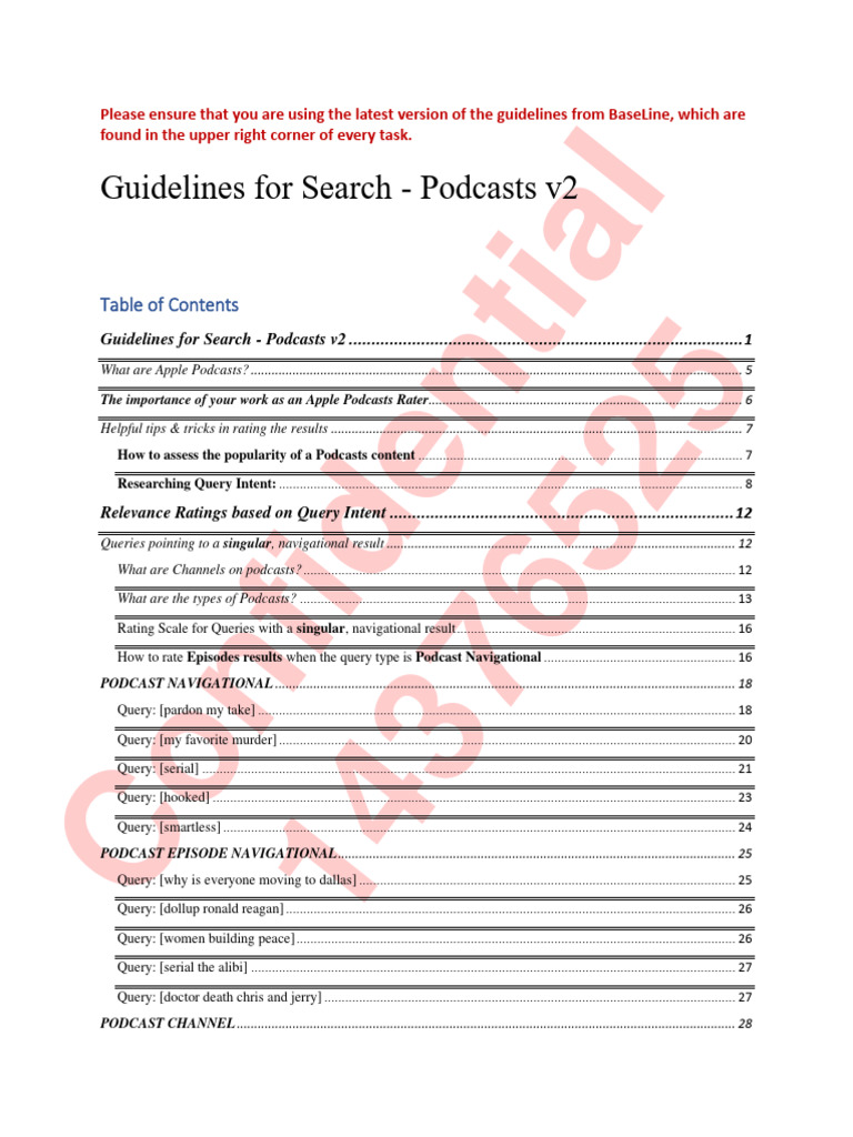 Guidelines For Search - Podcasts v2 | PDF | Podcast | Podcasting