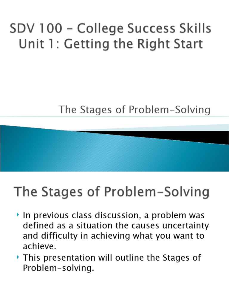 Stages of Problem Solving Presentation | PDF