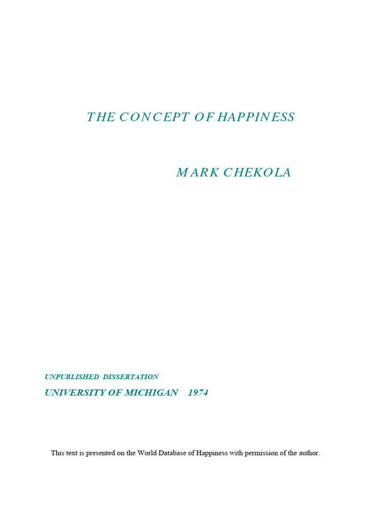 Chekola - 1974 The Concept of Happ | Download Free PDF | Happiness ...