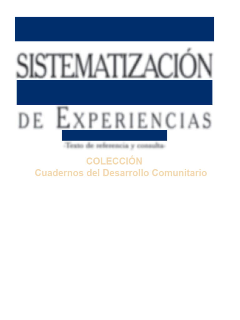 Sistematizacion de Experiencias CICAP ABACOenRed Herman Van de Velde 2008 PDF | Descargar gratis ...