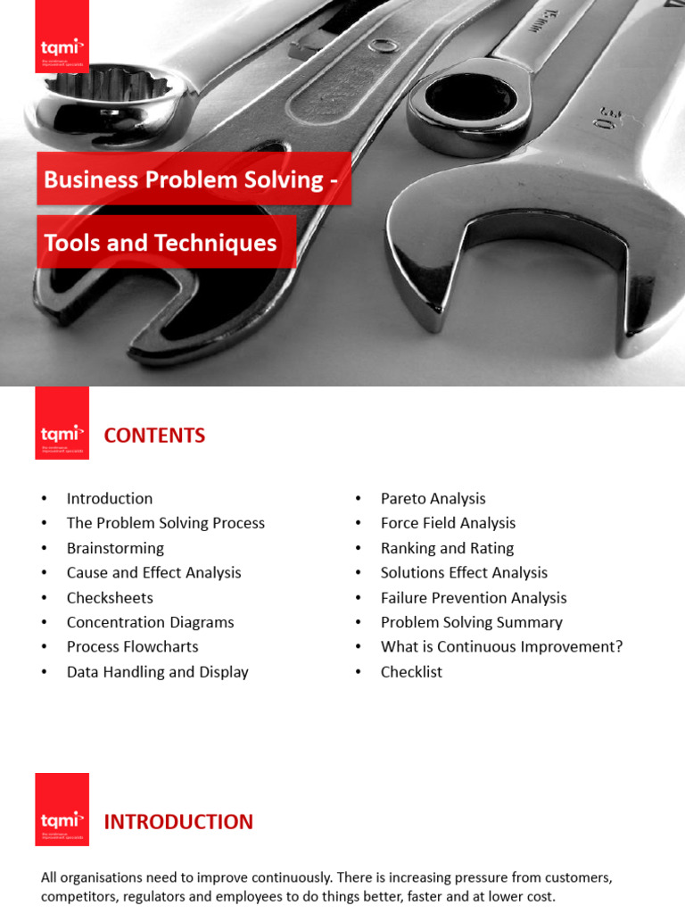 Problem Solving Tools and Techniques (1) | PDF | Histogram | Scatter Plot