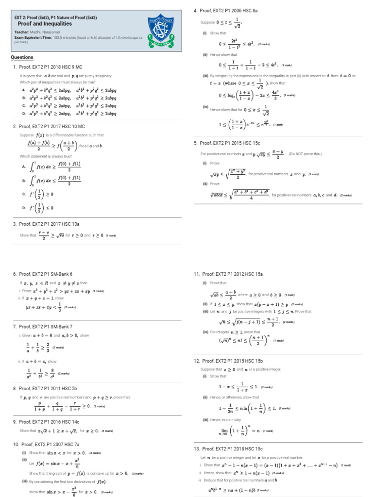 3 Proof and Inequalities | PDF | Elementary Mathematics | Discrete ...