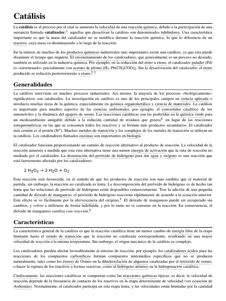 Catálisis | PDF | Catálisis | Química