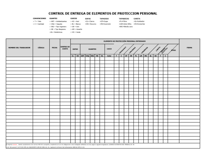 Control de Entrega de EPP | PDF