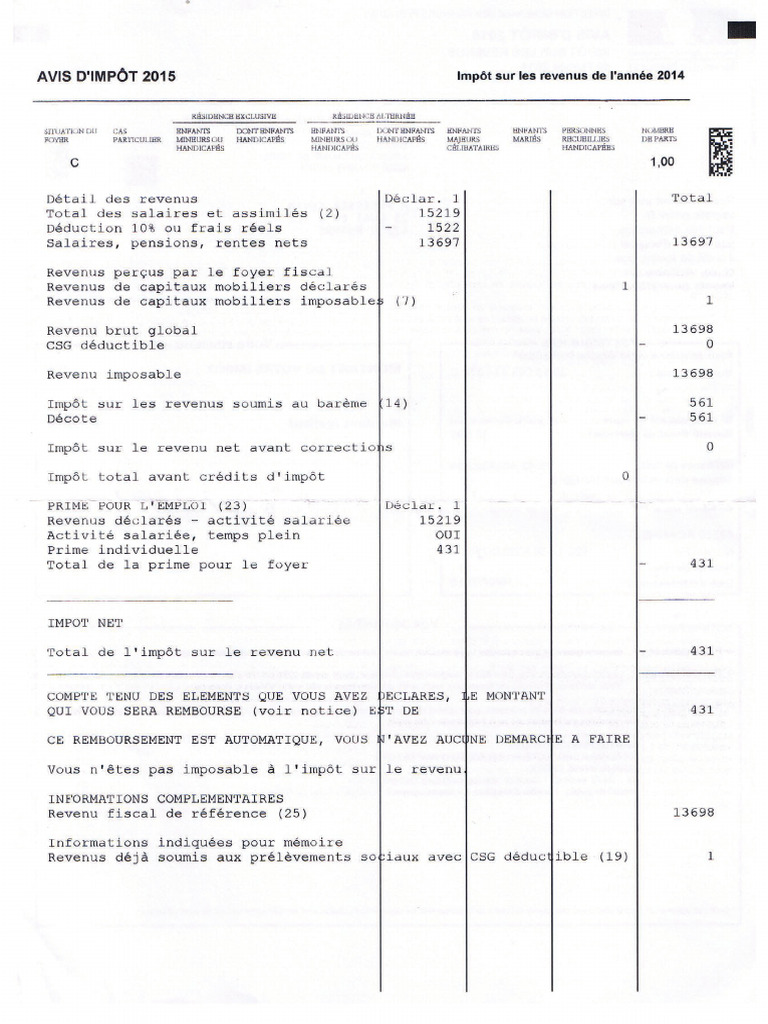 Avis D Imposition Partie 2 | PDF