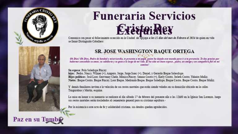 FORMATO Invitacion a Sepelio CASO IESS - Copia | PDF