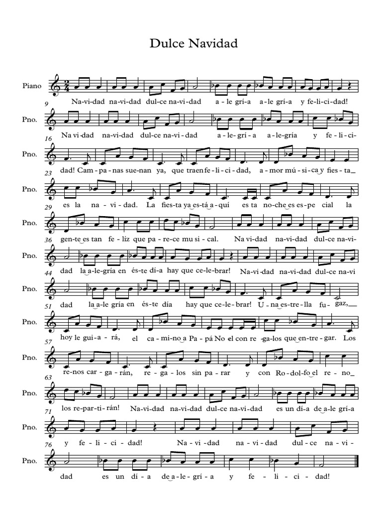 Dulce Navidad - Partitura Completa | PDF
