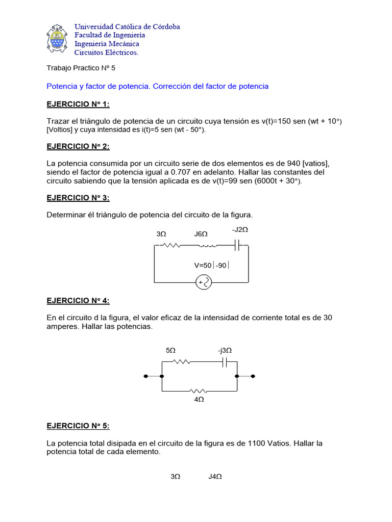 Pract 5 - Circuitos Electricos | PDF | Energia electrica | Poder (Física)