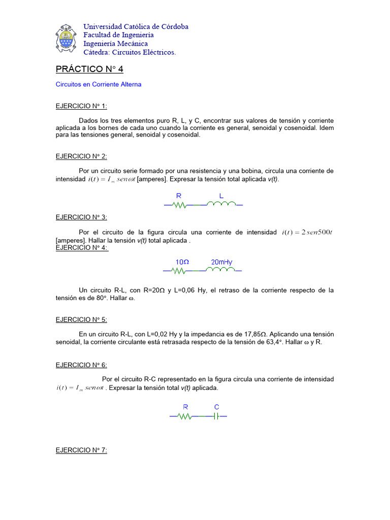 Pract4 - Circuitos Electricos | PDF | Corriente eléctrica | voltaje