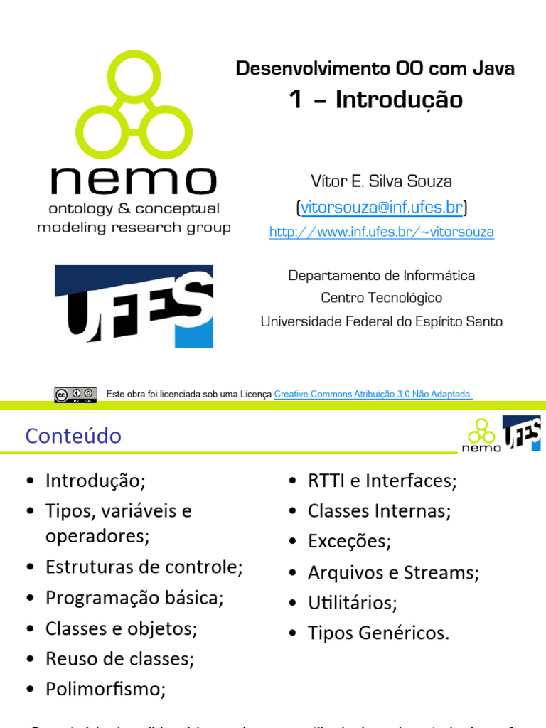 Java BR Curso Basico Novo Slides01 | PDF | Linguagem de programação ...