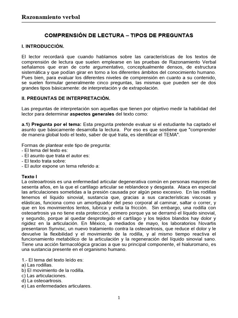 Clase 3 - Comprension de Lectura Ii | PDF | Articulación | Agua