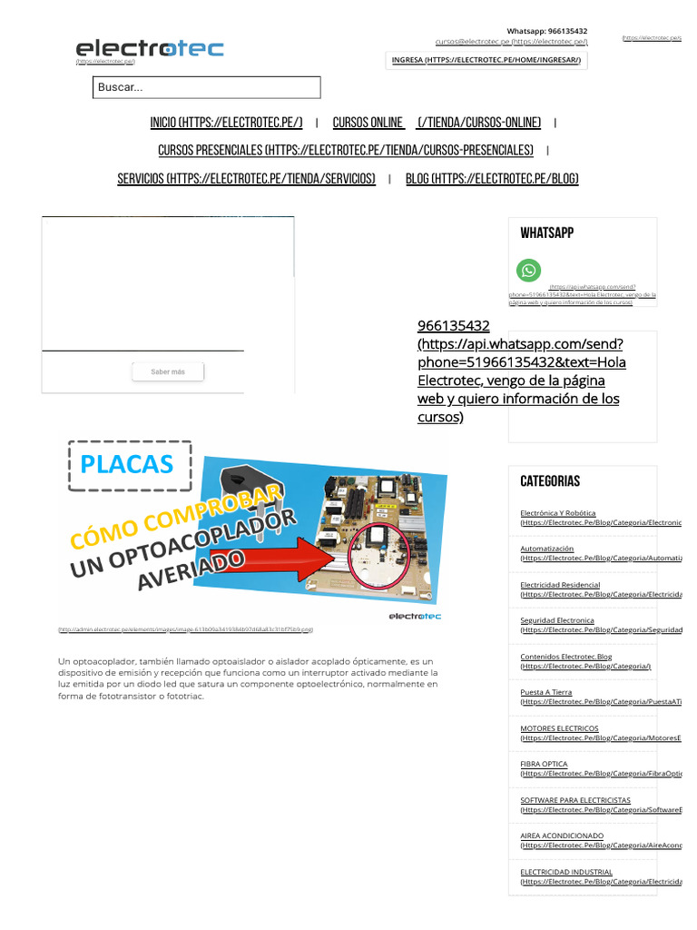 Electrotec _ EL METODO DEFINITIVO PARA COMPROBAR SI UN OPTOACOPLADOR ESTA DAÑADO | PDF ...