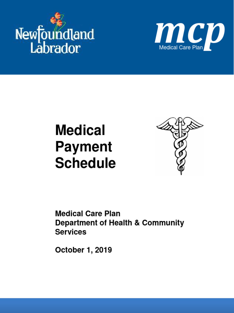 Medical Care Plan MCP Medical Payment Schedule | PDF | Patient | Physician