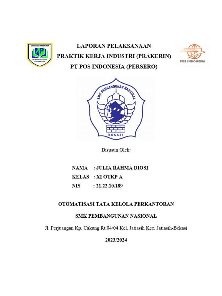 Laporan PKL Julia Diosi (Xii Otkp A) | PDF | Bisnis | Seni