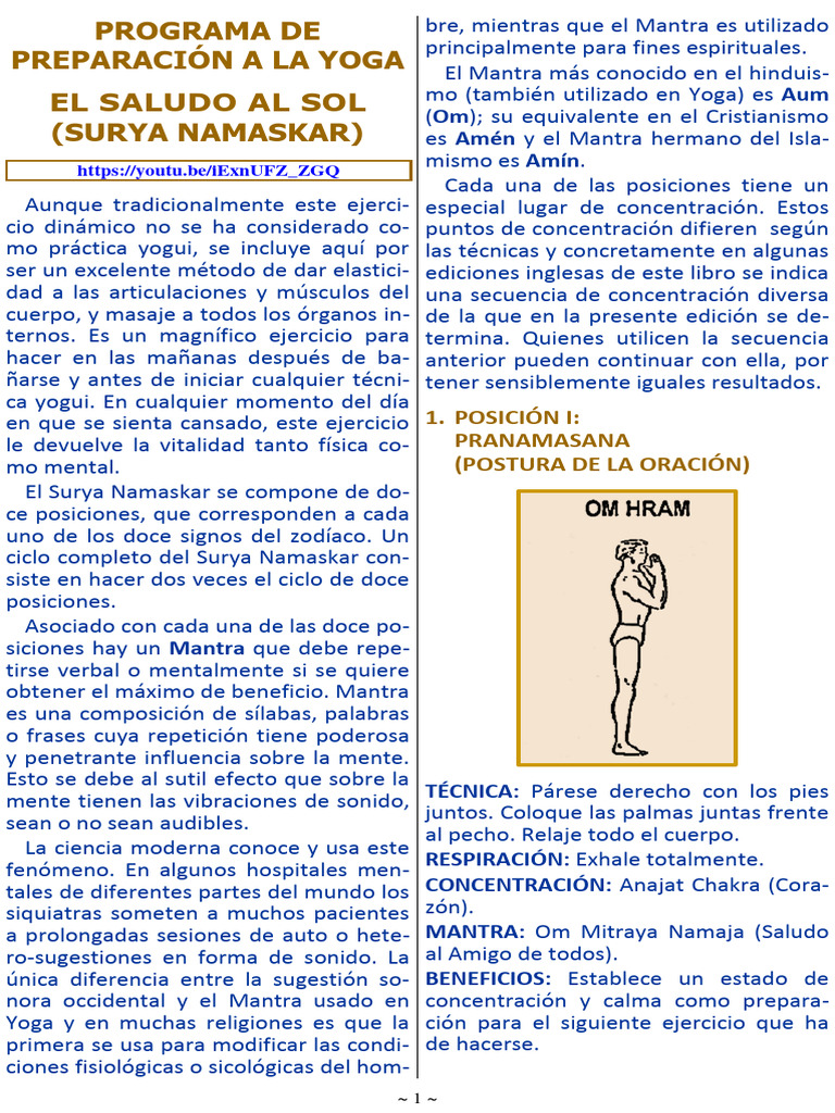 Yoga 05 El Saludo Al Sol V.3 | PDF | Mantra | Yoga