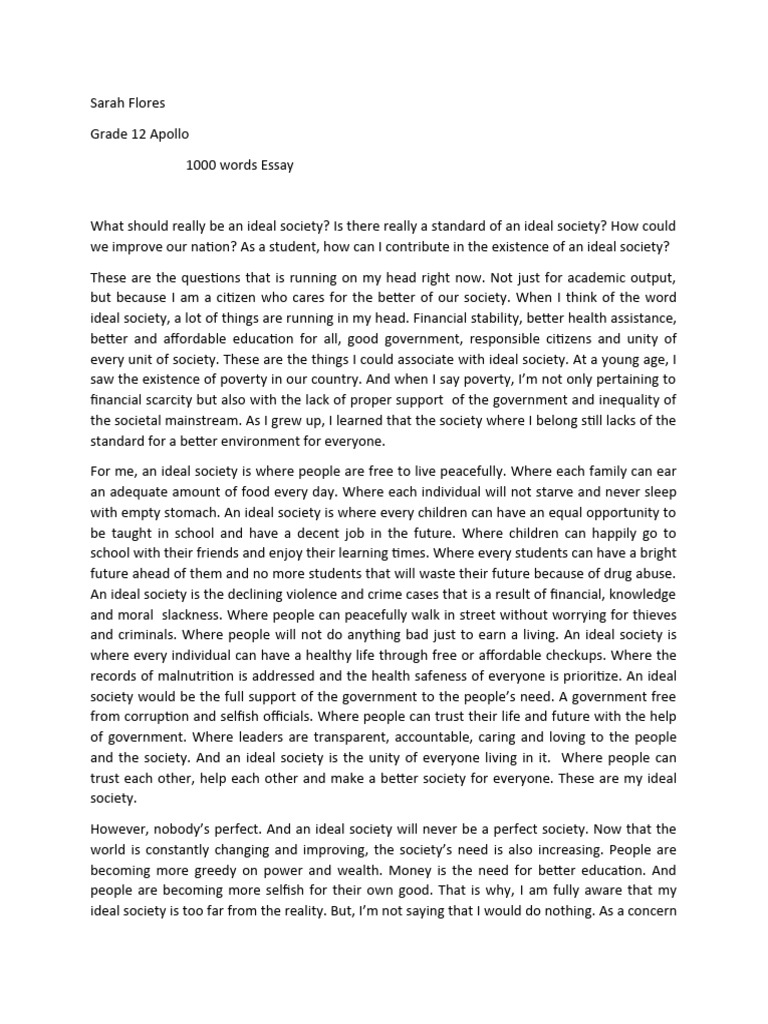 1000 Words Essay | Download Free PDF | Poverty | Poverty & Homelessness