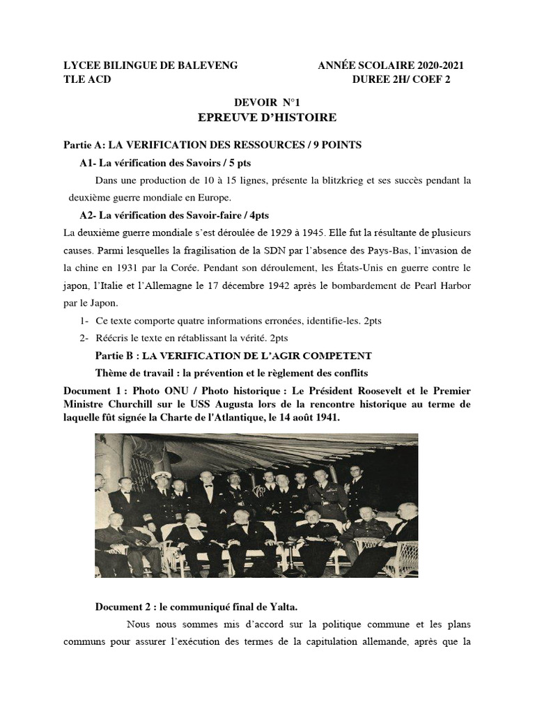 Création de l'ONU et enjeux historiques | PDF | Nations unies ...