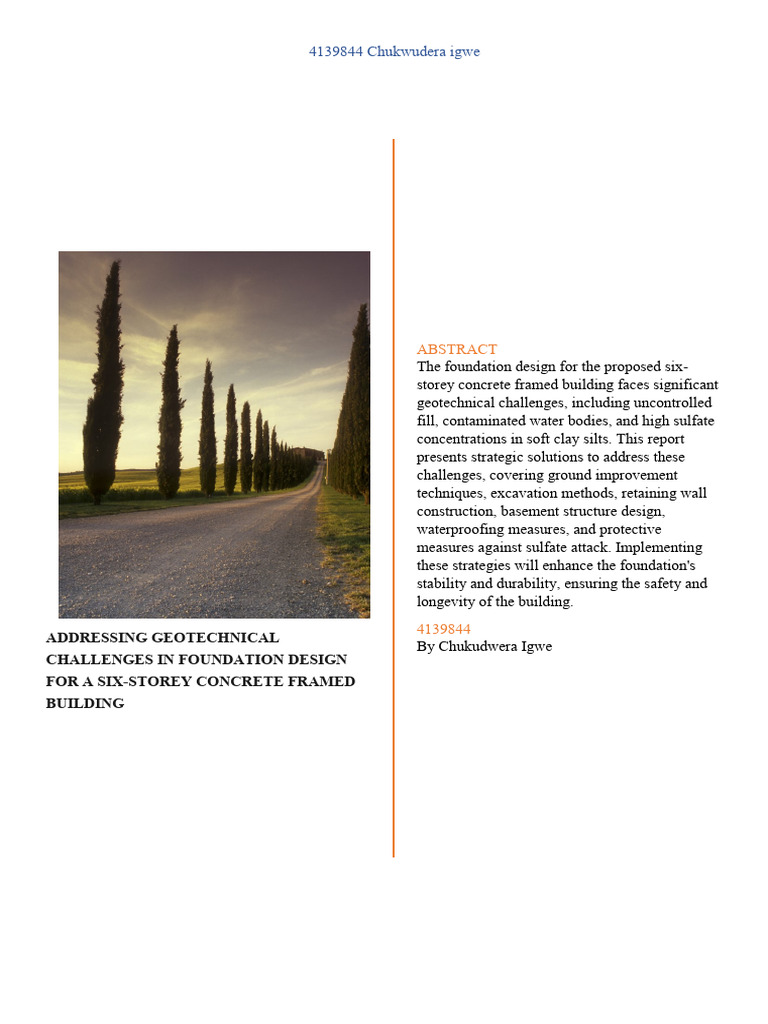 FOUNDATION REPORT FINAL Adjusted 3 | PDF | Deep Foundation | Concrete