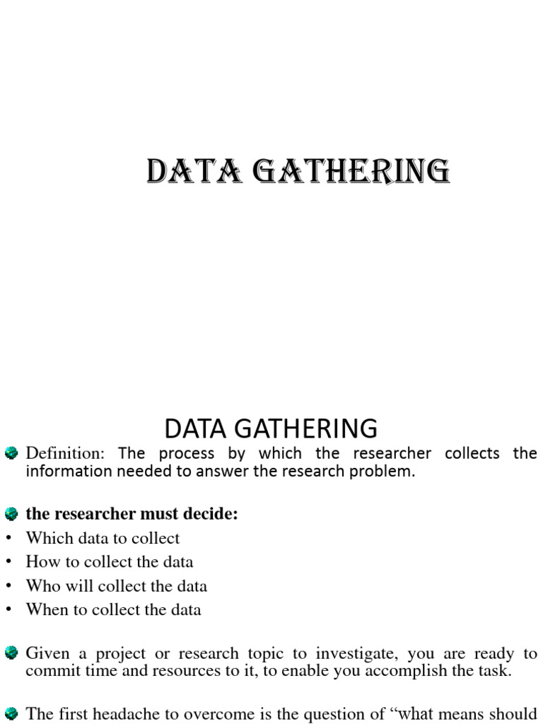 DATA GATHERING | PDF | Histogram | Chart