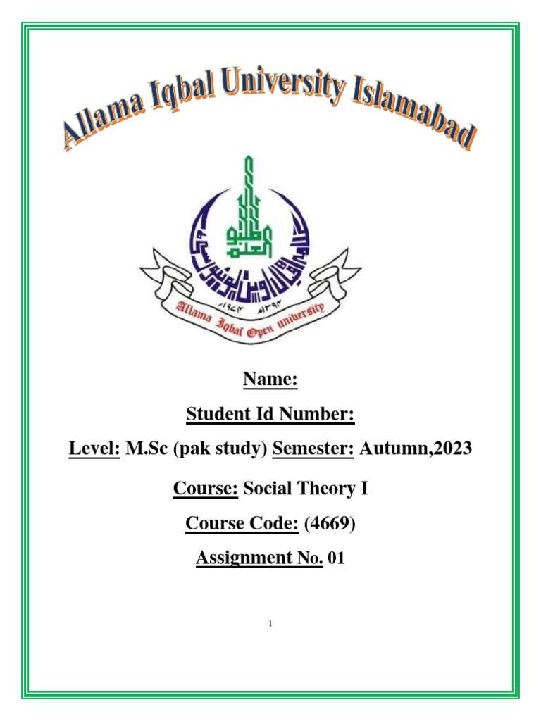 Aiou Assignment 6669 | PDF | Democracy | Political Ideologies